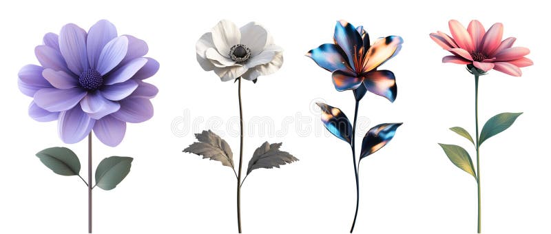 Transparent or PNG Image of Single Pink Flower Pack Stock Illustration ...