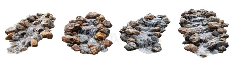 Transparent or PNG Image of Small Waterfall with Rocks Pack Stock ...