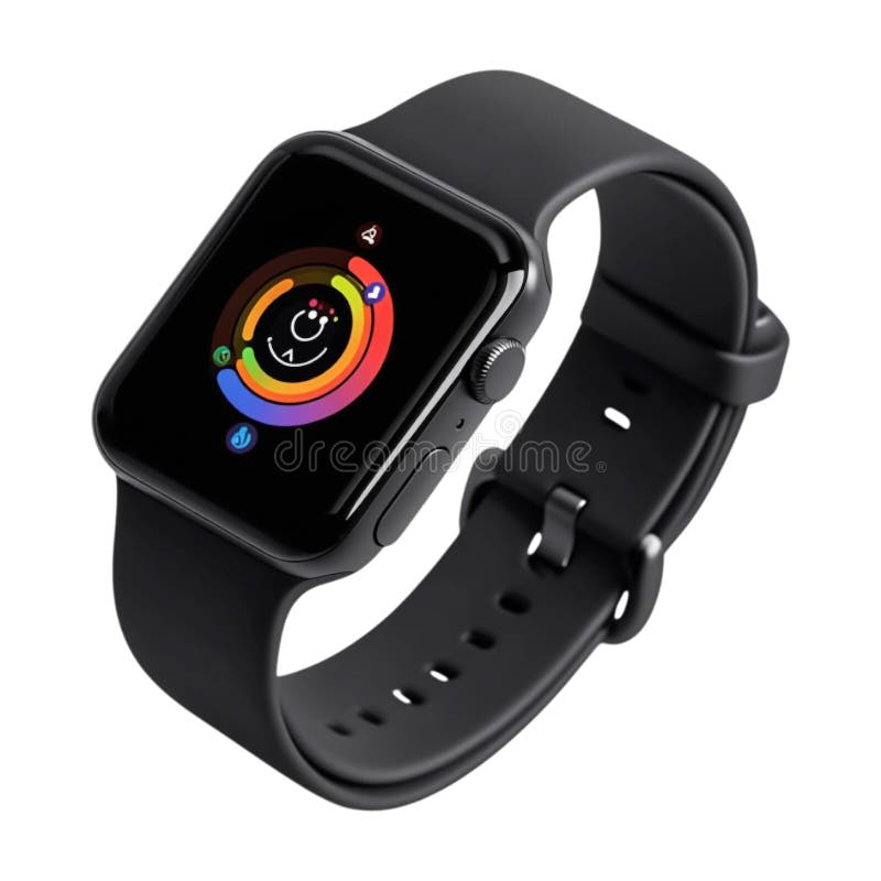 Transparent or PNG Image of Smartwatch with Colorful Display Stock ...