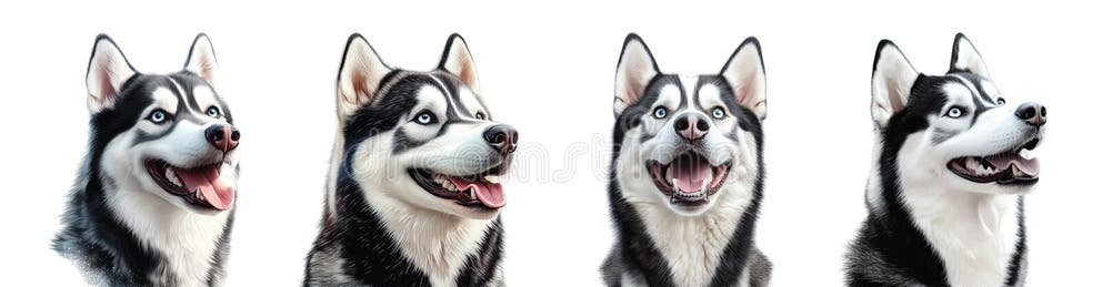 Transparent or PNG Image of Smiling Husky Pack Stock Illustration ...