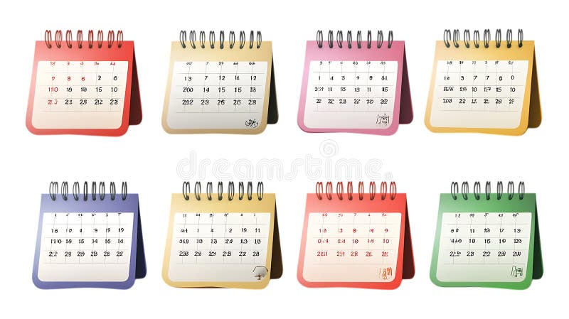 Transparent or PNG Image of Spiral Bound Calendars with Different ...
