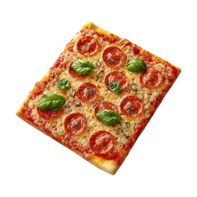 Transparent or PNG Image of Square Pepperoni Pizza Stock Illustration ...