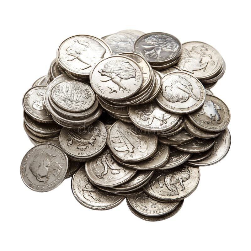 Transparent or PNG Image of Stack of Silver Coins Stock Illustration ...