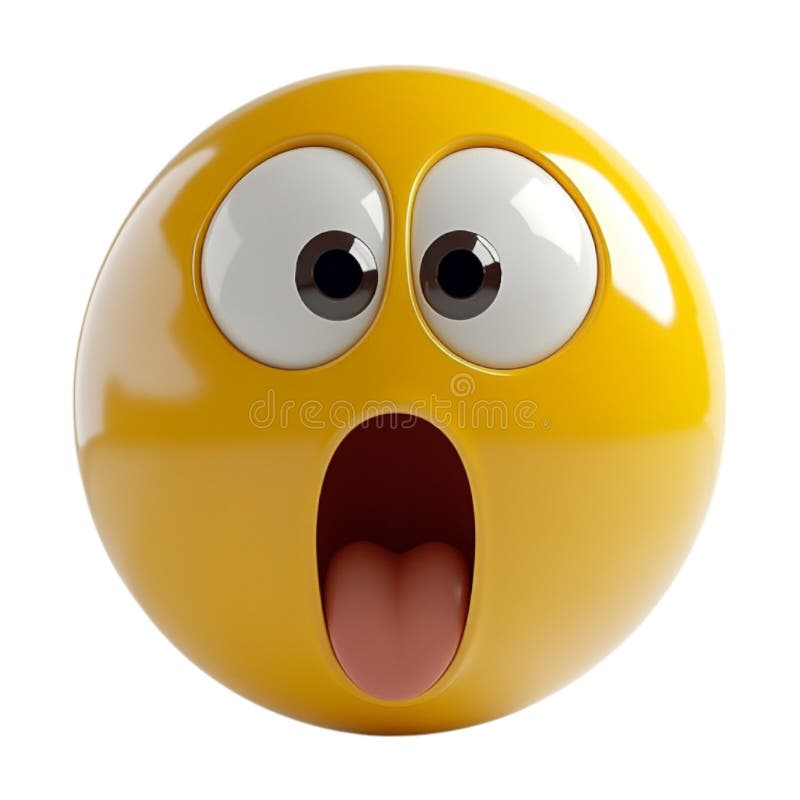Transparent or PNG Image of a Surprised Emoji Stock Image - Image of ...