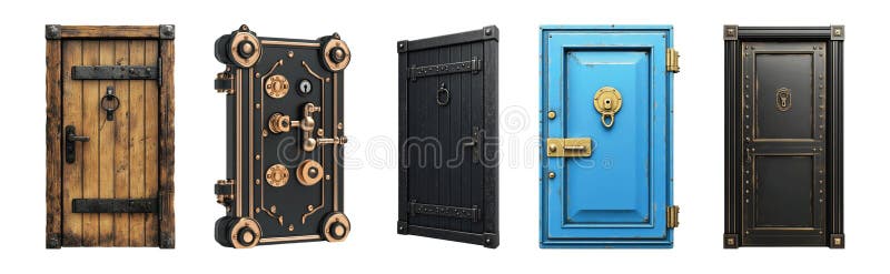 Transparent or PNG Image of Vault Door with Gold Hardware Pack Stock ...
