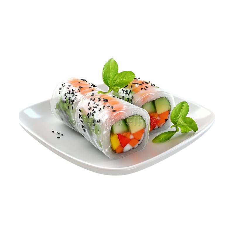 Transparent or PNG Image of Vegetable Spring Rolls Stock Illustration ...