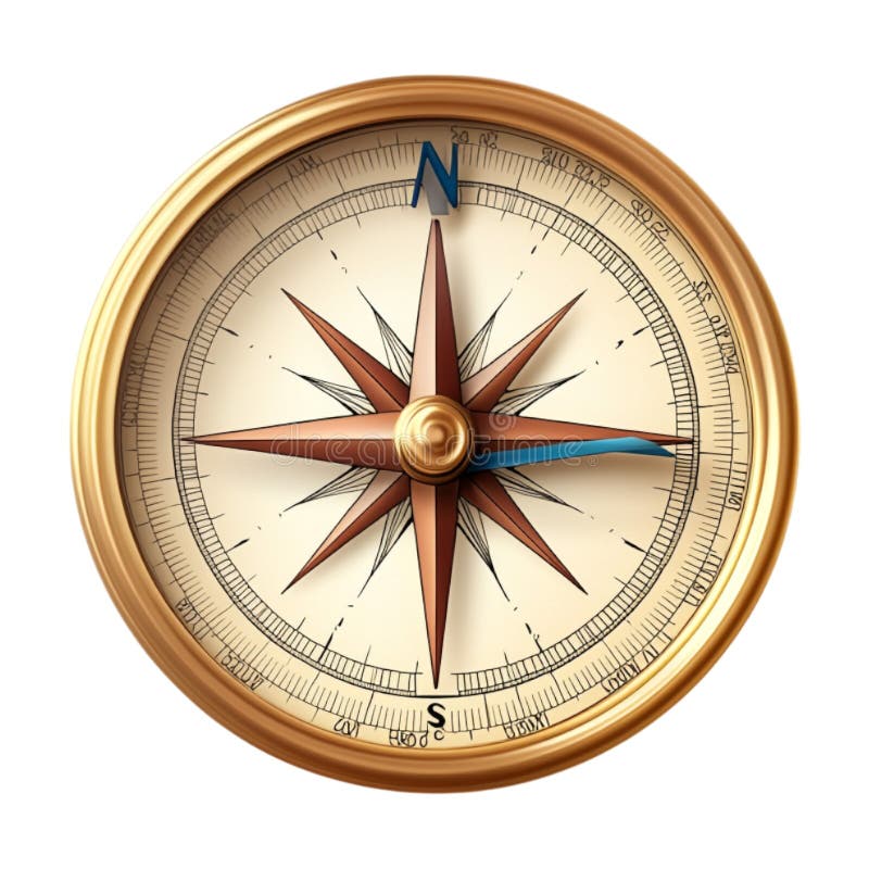 Transparent or PNG Image of a Vintage Compass Stock Illustration ...