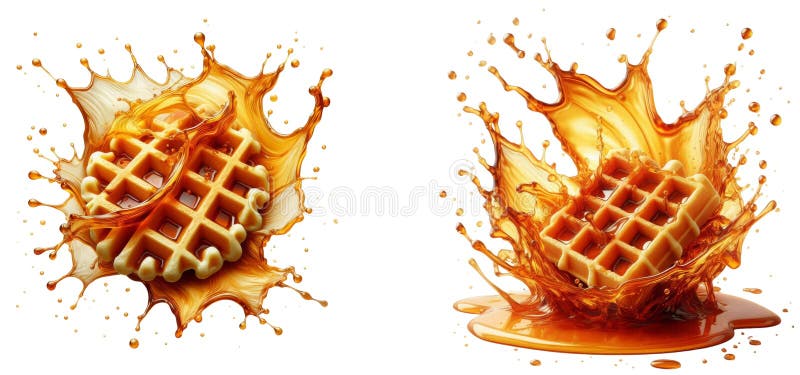 Transparent PNG Image of Waffles Splashing in Dynamic Liquid Motion ...