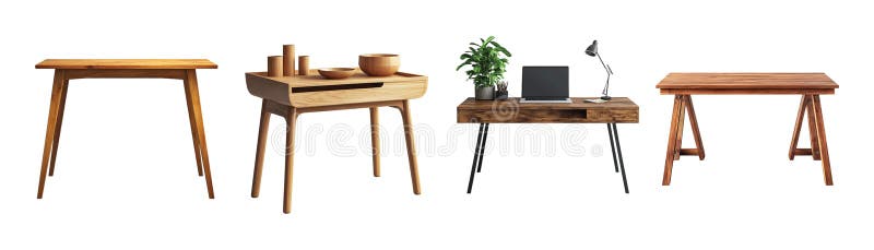 Transparent or PNG Image of Wooden Study Table Pack Stock Illustration ...