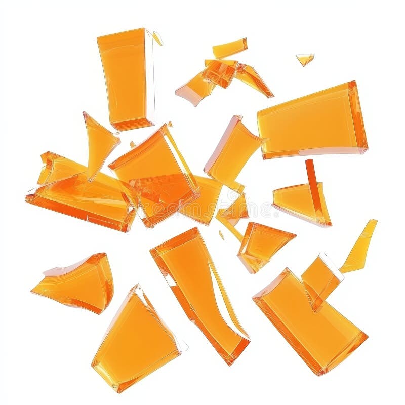 Transparent PNG with an Orange Reflection on a Broken Mirror. Stock ...