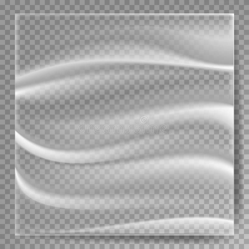 Transparent Polyethylene Vector. Plastic Wrap Texture. Stretched ...