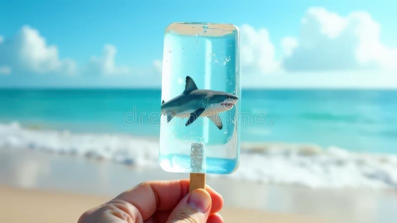 A Transparent Popsicle with a Small Fish Inside, Held in Your Hand ...