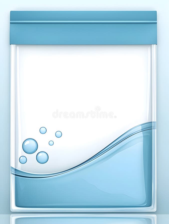 Transparent Pouch with Blue Wave Design Stock Image - Image of product ...