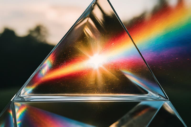 Transparent Prism Reflecting Vibrant Sun Rays Stock Illustration ...