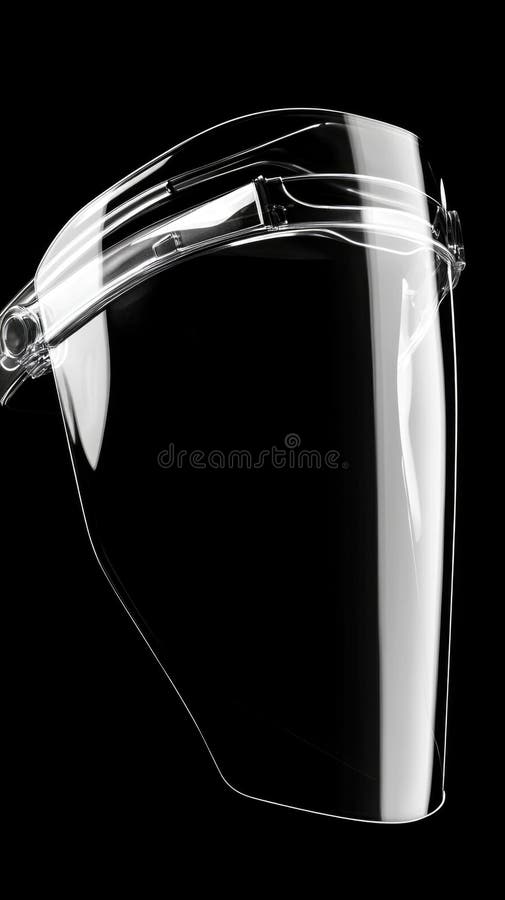 Transparent Protective Face Shield Against Black Background Stock Image ...
