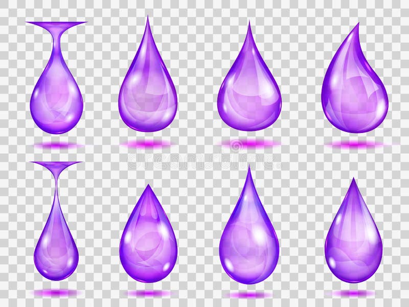 Transparent purple drops stock vector. Illustration of tear - 92994743