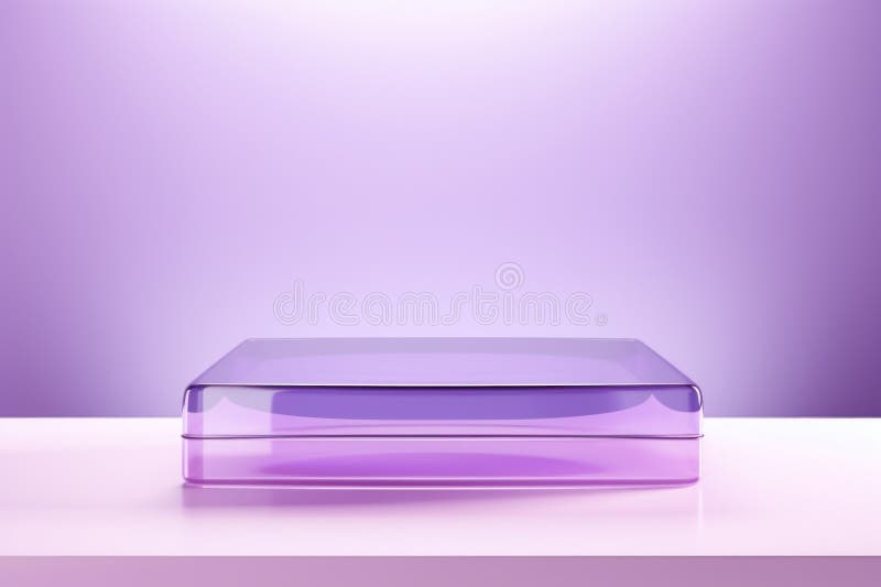 Transparent Purple Rectangular Platform on Violet Background Stock ...
