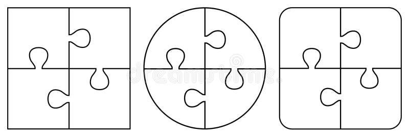 Jigsaw Puzzle Blank 2x2, Four Pieces Stock Illustration - Illustration ...