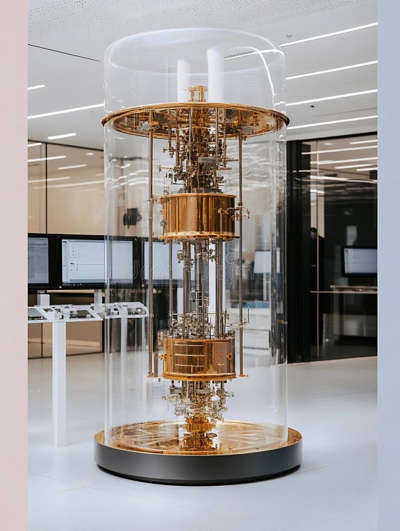 Transparent Quantum Computing Chamber in Laboratory Stock Image - Image ...