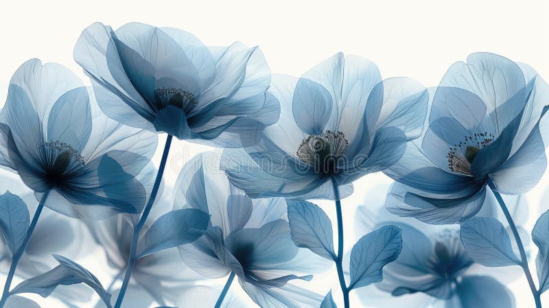 Transparent X-Ray Flowers in Monochrome Artistic Display. Stock Photo ...