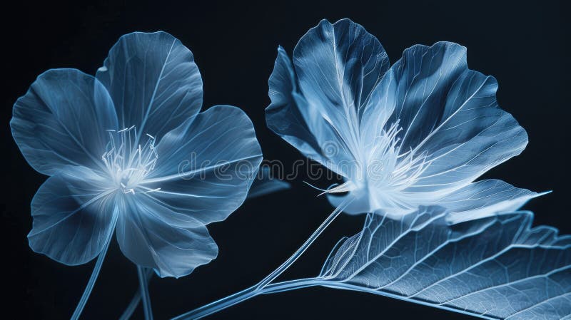 Transparent X-Ray Flowers in Monochrome Artistic Display. Stock Photo ...