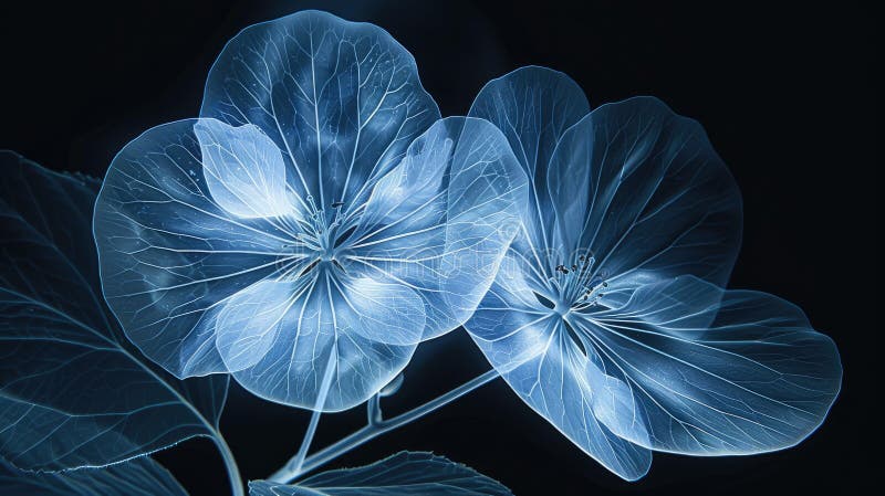 Transparent X-Ray Flowers in Monochrome Artistic Display. Stock Image ...
