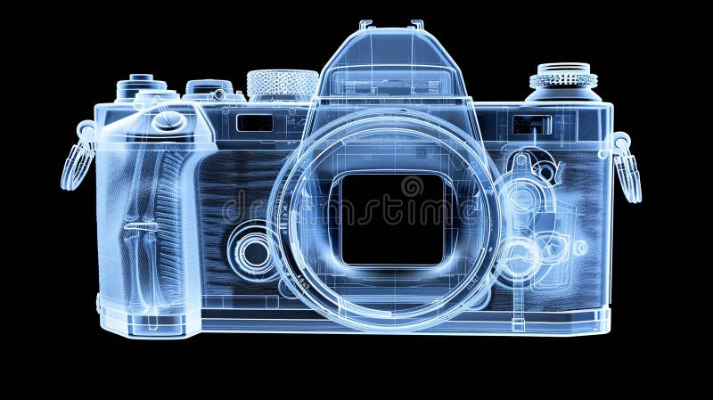 A Transparent X-ray Style View of an SLR Camera Stock Illustration ...