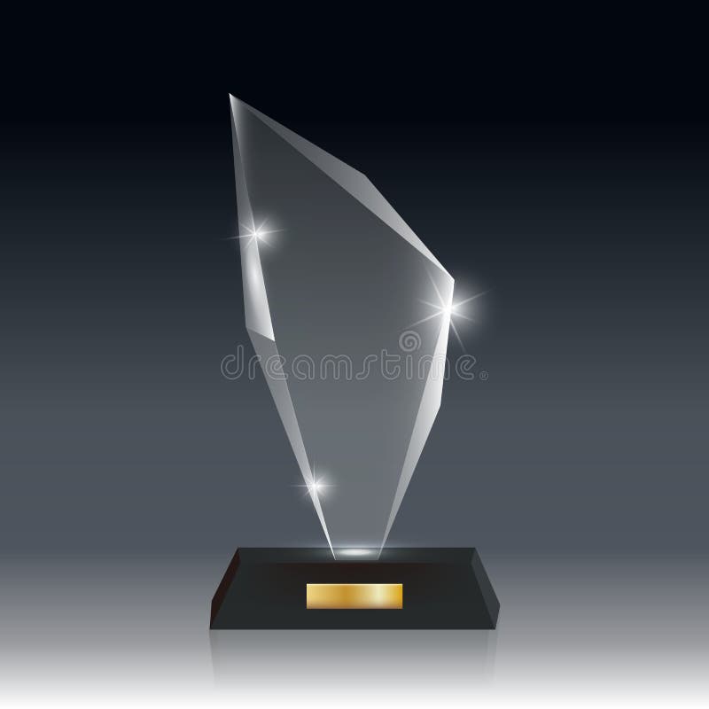 Transparent Realistic Blank Vector Acrylic Glass Trophy Stock Vector ...