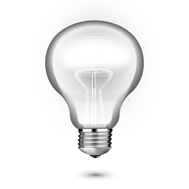 Transparent Realistic Glowing Light Bulb. Stock Vector - Illustration ...