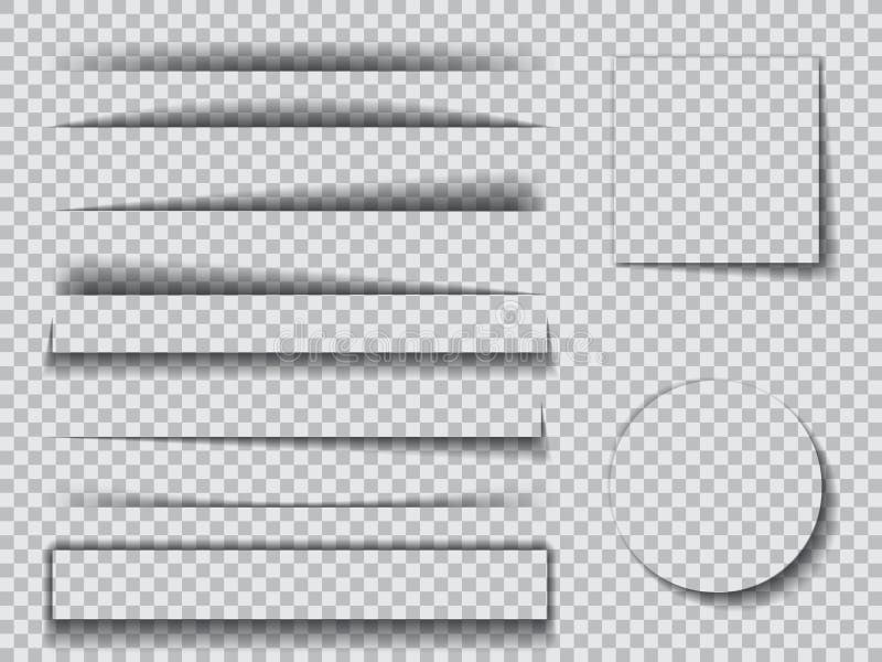 Transparent Realistic Paper Shadow Effect on Transparent Background ...