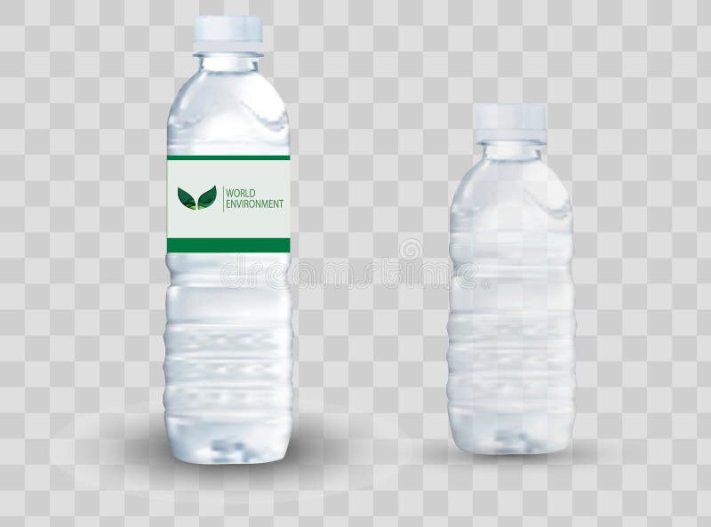 Transparent Realistic Vector Blue Plastic Bottle with Water on Light ...