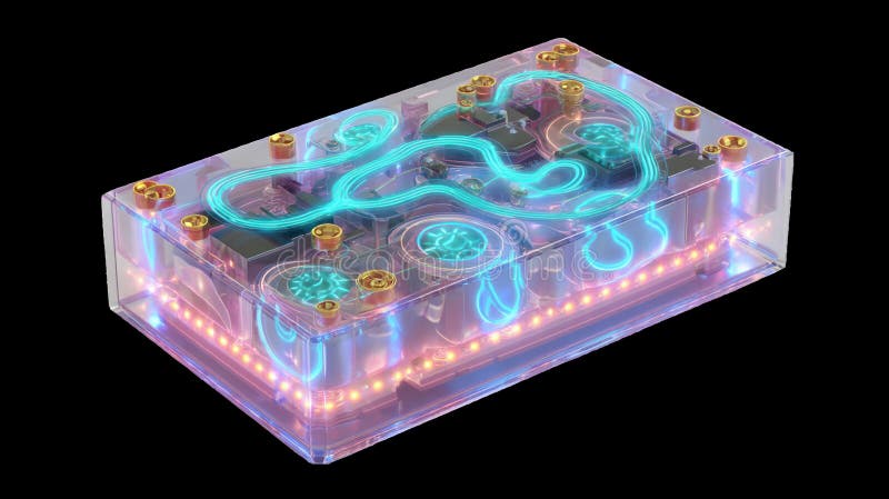 Transparent Rectangular Battery Showing Internal Components with ...