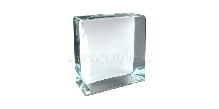 Transparent Rectangular Crystal Glass Block Isolated on Transparent ...