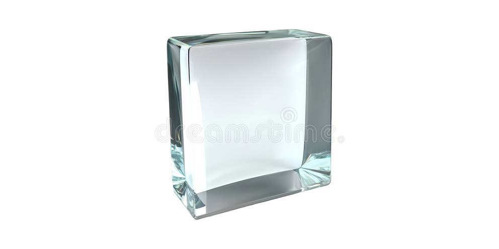 Transparent Rectangular Crystal Glass Block Isolated on Transparent ...