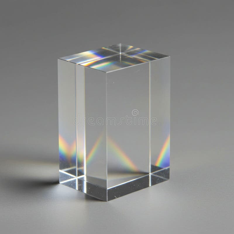 Transparent Rectangular Prism on a Grey Surface Stock Illustration ...
