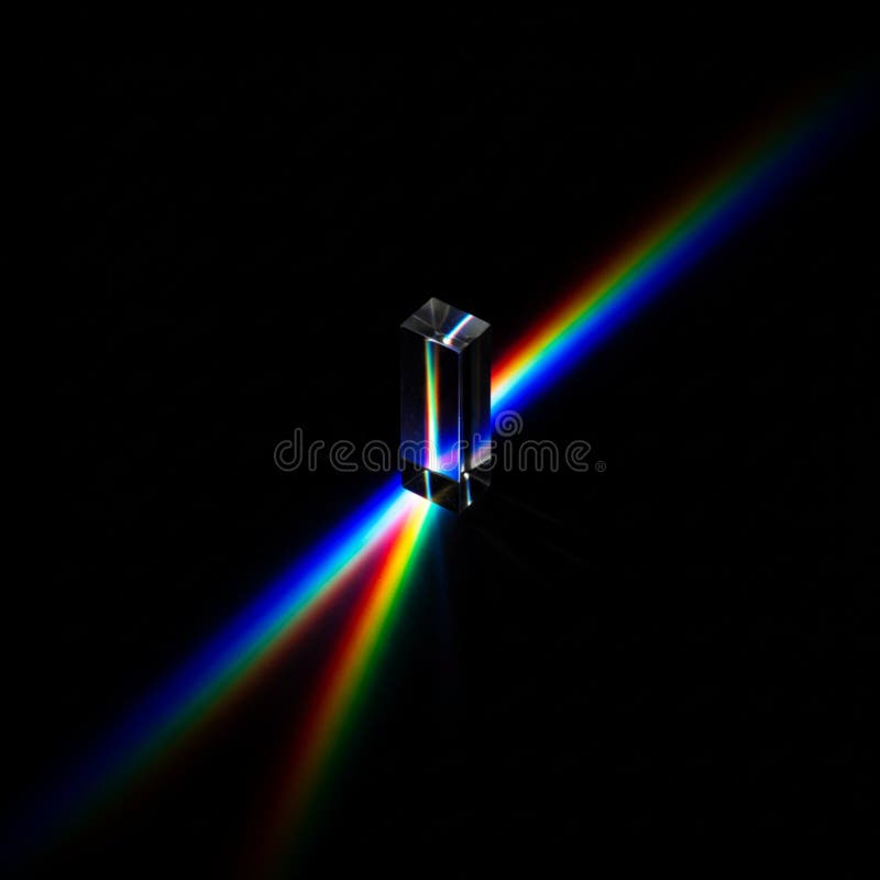 A Transparent Rectangular Prism Stands Against a Black Background ...