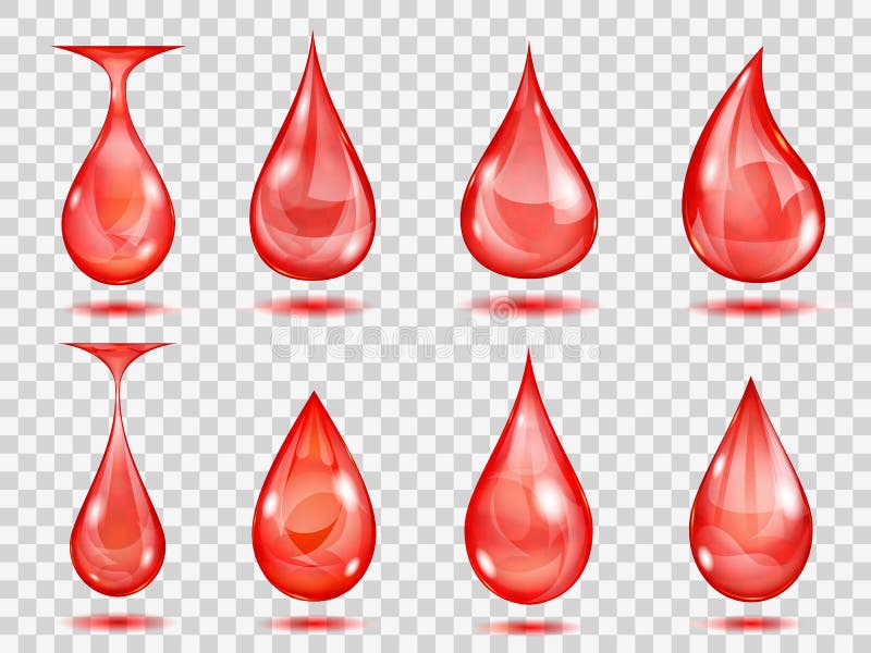 Transparent red drops stock vector. Illustration of droplet - 92994703