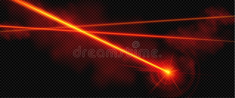 Transparent Red Laser Light Beam Vector Effect Stock Vector ...