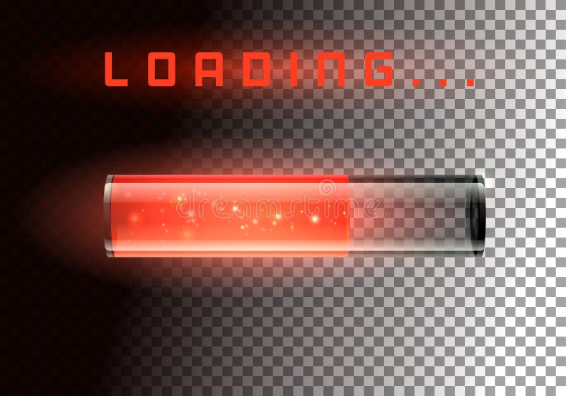 Transparent Red Loading Bar with Shine. Isolated Stock Illustration ...