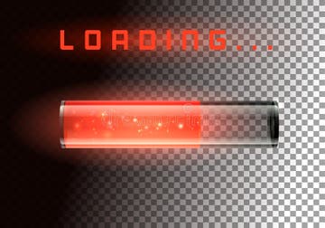 Transparent Red Loading Bar with Shine. Isolated Stock Illustration ...