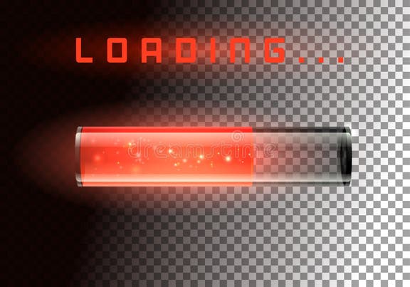Transparent Red Loading Bar with Shine. Isolated Stock Illustration ...