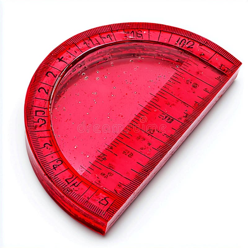 Transparent Red Protractor for Measuring Angles and Geometry Work ...