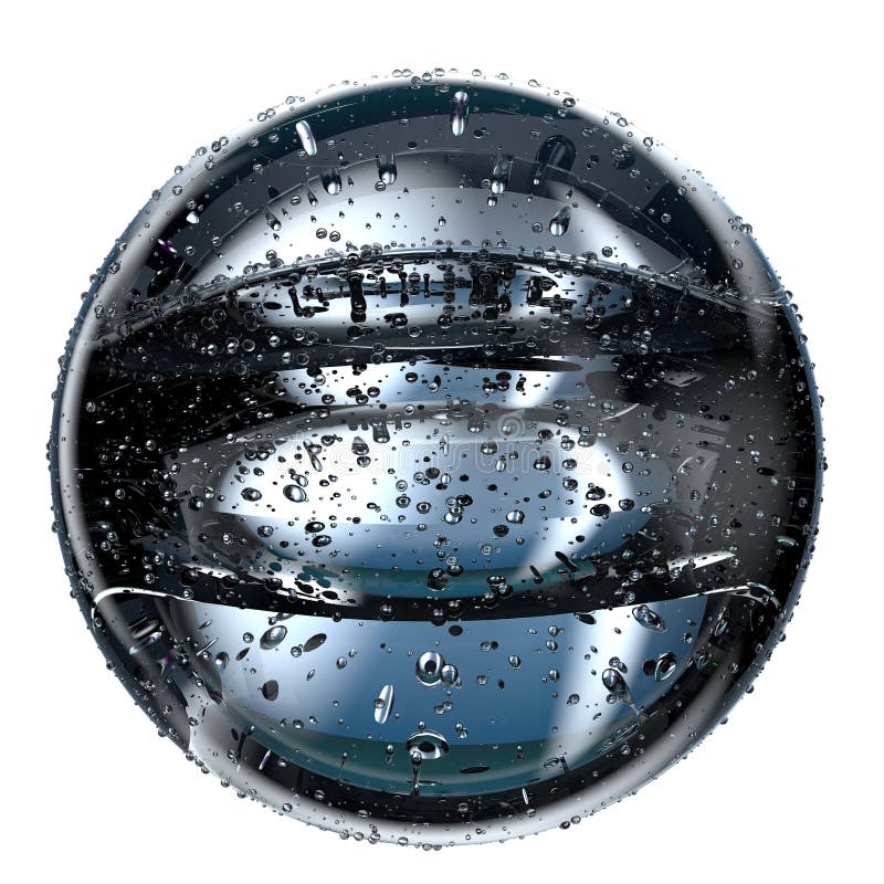 Transparent Refracting Beautiful Sphere Water Refraction Isolated 3d ...