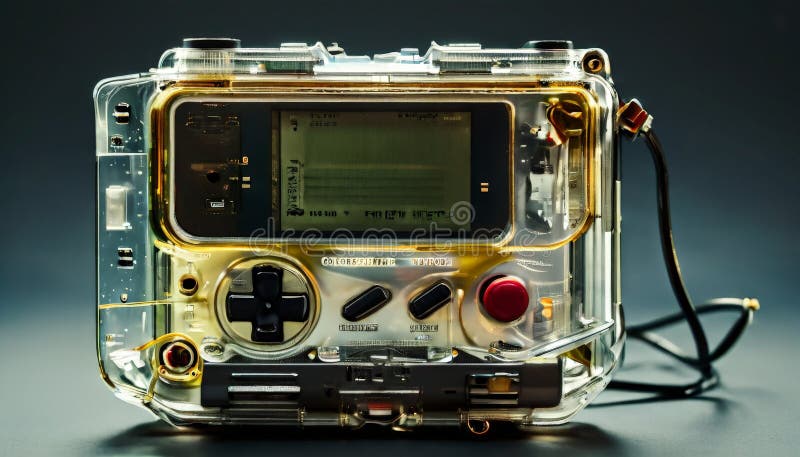 Transparent Retro Handheld Game Console Stock Image - Image of play ...