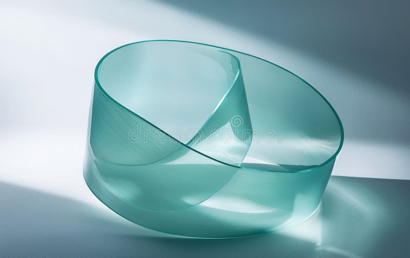 Transparent Ribbon of Flexible Material Elegantly Twisted on a Surface ...