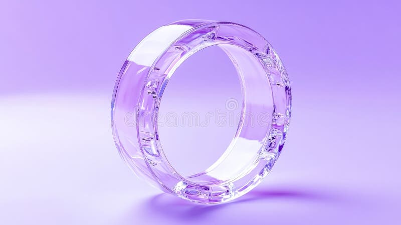 Transparent Ring with Floating Miniature Chips Inside on Purple ...