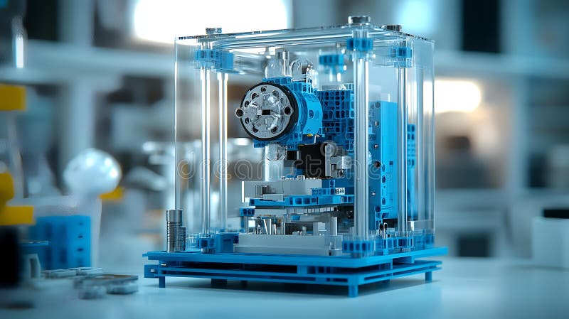 A Transparent Robotic Assembly Showcasing Intricate Mechanics in a ...