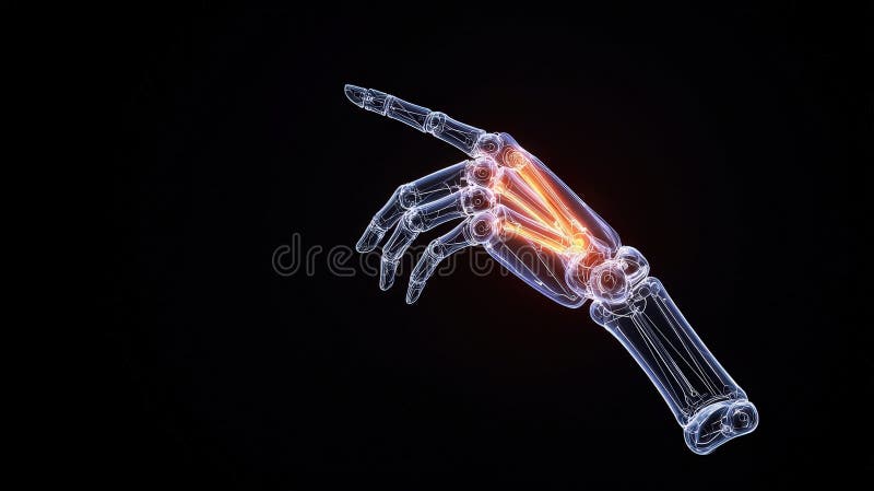 Transparent Robotic Hand Pointing with Visible Muscles and Joints on a ...