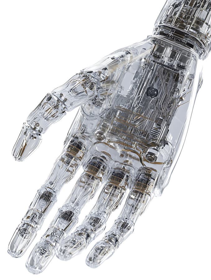 A Transparent Robotic Hand Showcases Intricate Internal Circuitry and ...