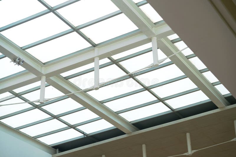 Transparent Roof Made of Glass and Metal Structure Stock Photo - Image ...